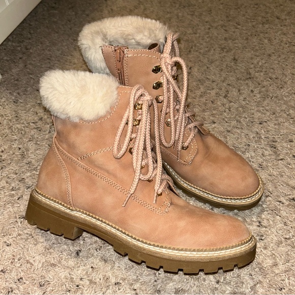 Steve Madden | Shoes | Steve Madden Alaska Nude Fur Booties | Poshmark